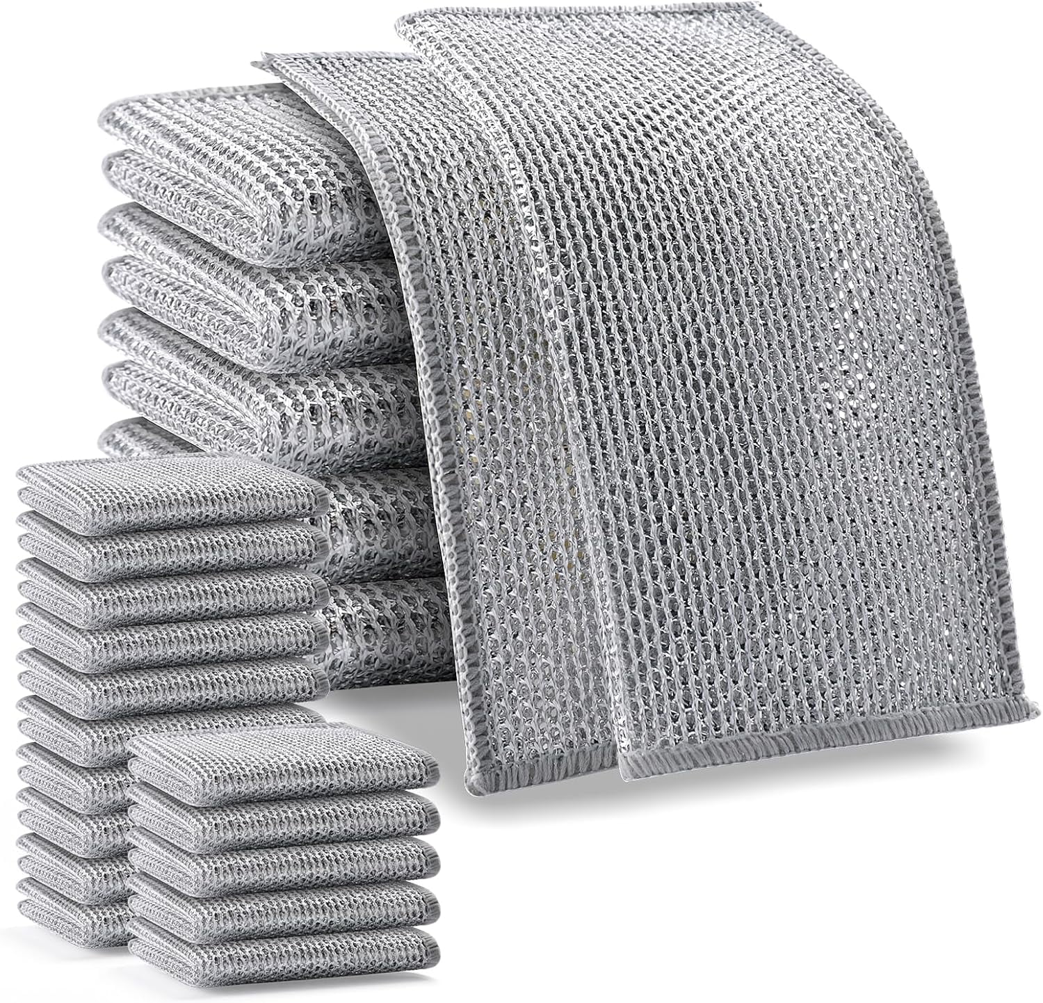 5 Pcs Multipurpose Wire Dishwashing Rags for Wet and Dry - Non-Scratch ...