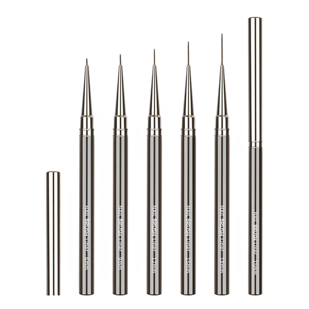 5 Pcs Nail Art Liner Brush Set, Nail Art Pens 6/9/12/15/18mm Fine ...