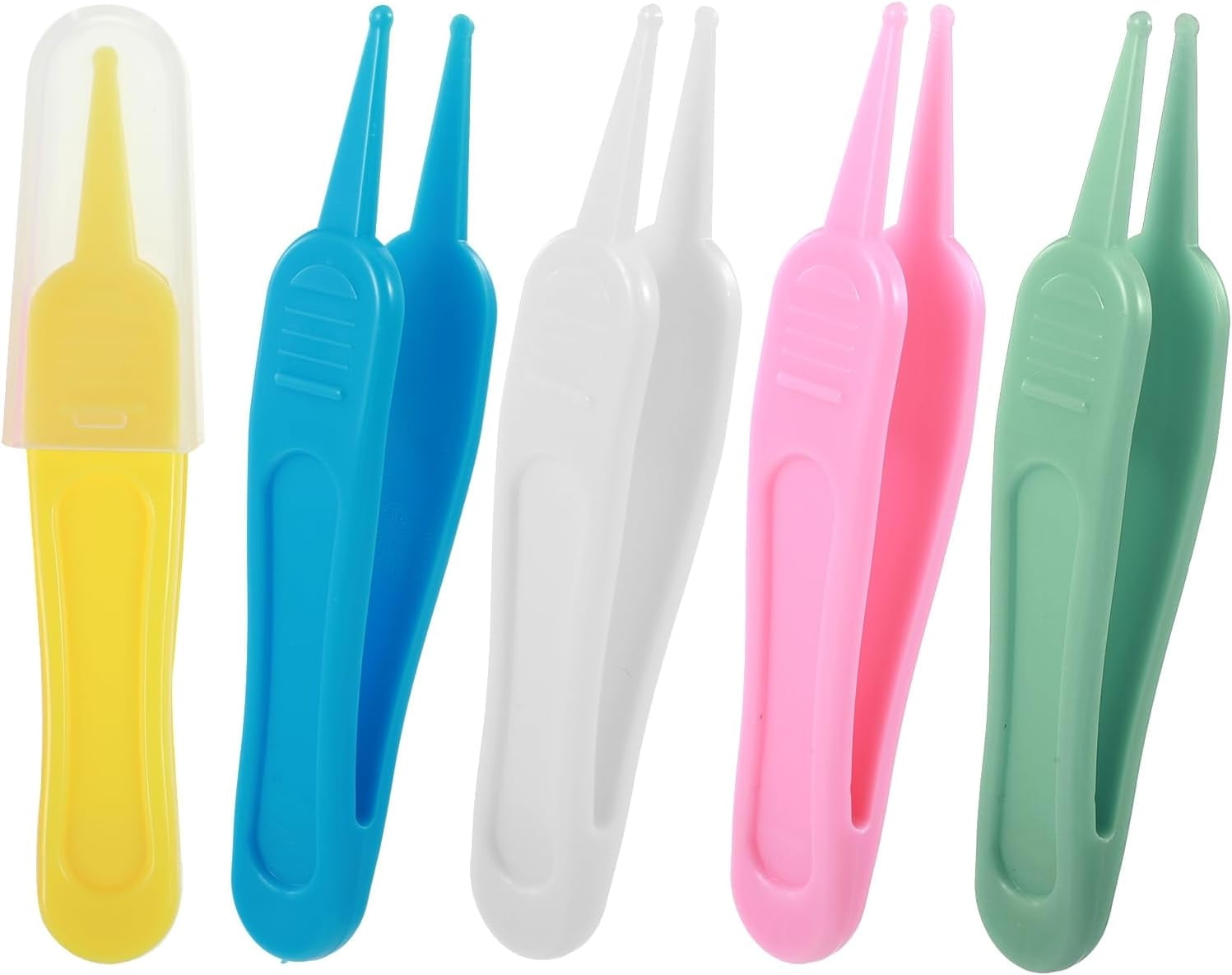 5 Pcs Nose Cleaning Tweezers, 5 Colors Baby Booger Picker With Round ...