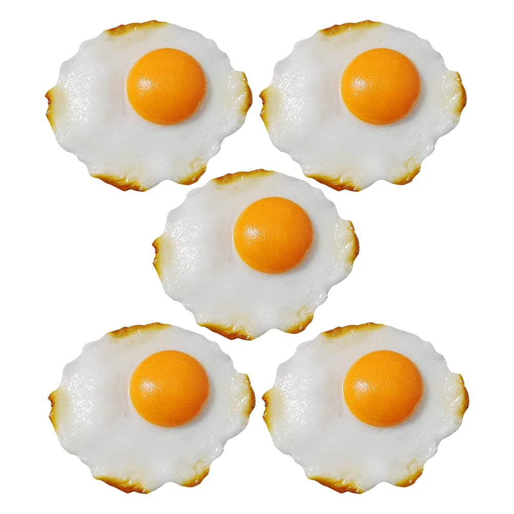 5 Pcs Omelette Model Fake Eggs for Chicken Coop Fried Realistic Decor ...