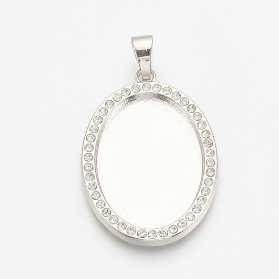 5 Pcs Oval Pendant Cabochon Settings Alloy Pendant Cabochon Settings ...