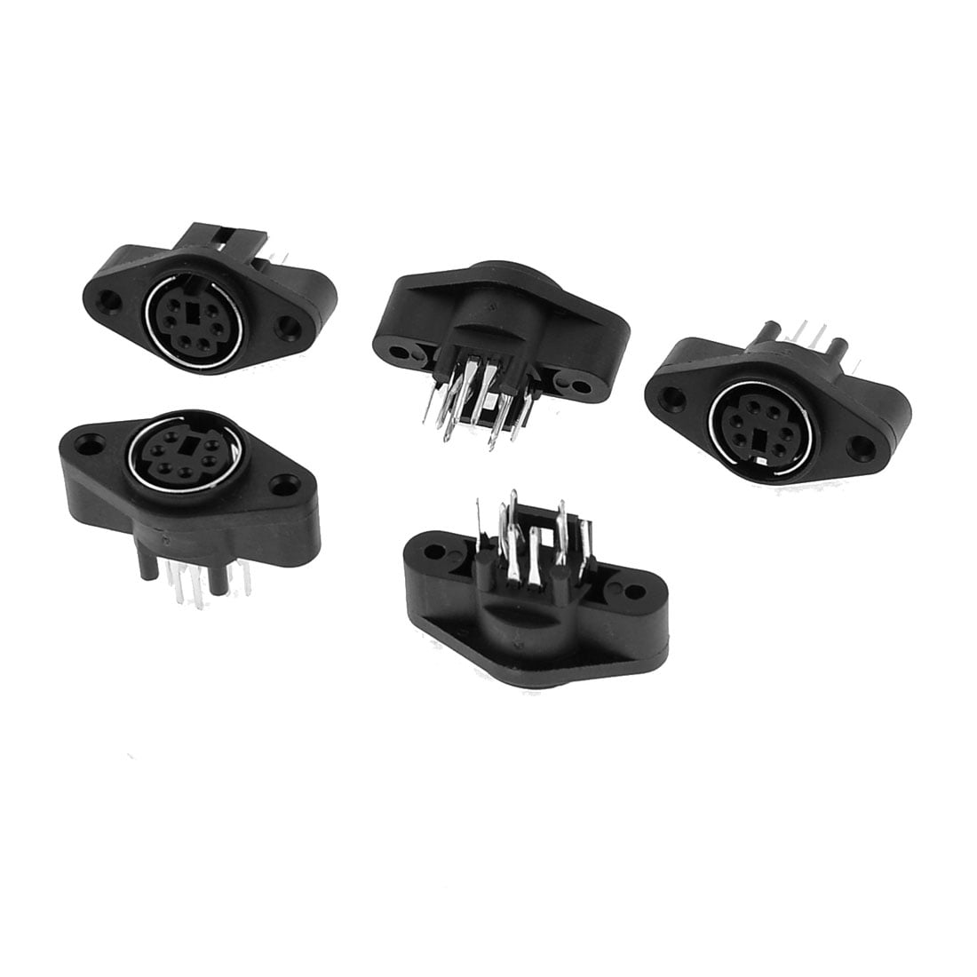 5 Pcs PCB Mount 6-pin Din Female S-Video Socket Adapter - Walmart.com