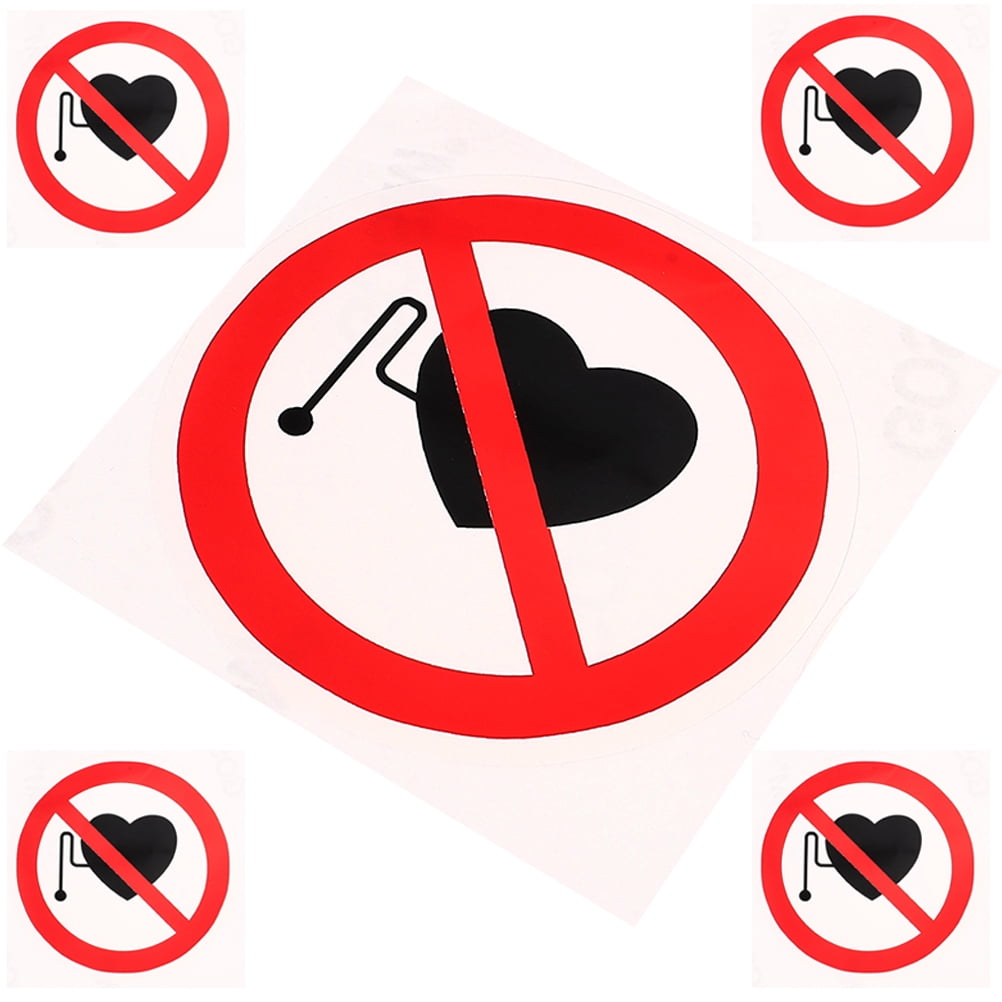 5 Pcs Pacemaker Warning Sticker No Label Stickers - Walmart.com
