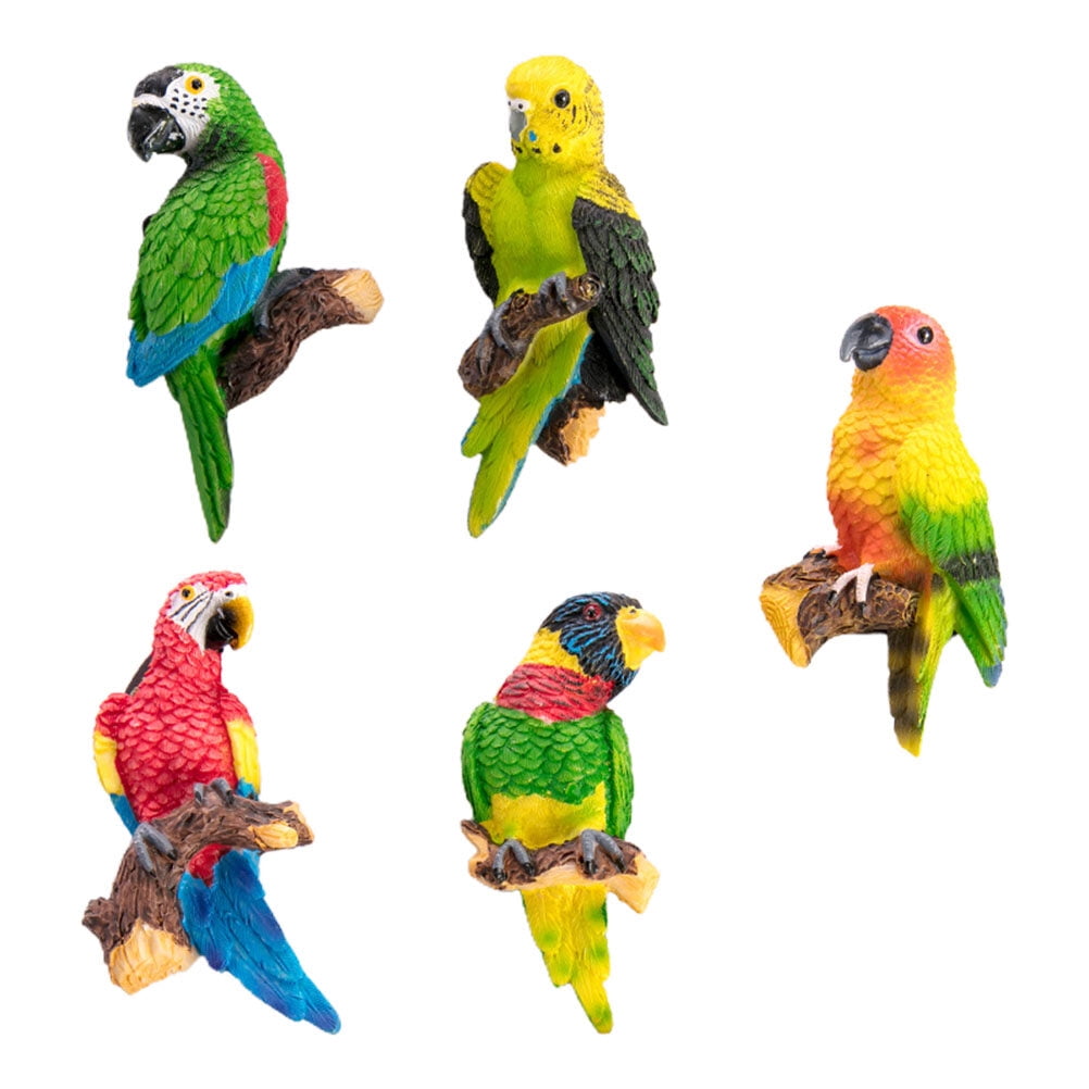 5 Pcs Parrot Fridge Magnet Stickers Refrigerator Magnets Glass Bird ...