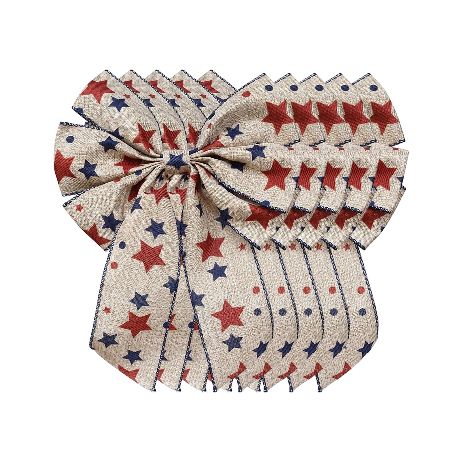 5 Pcs Patriotic Tree Bows Decorations,8 Inch 4th of July Ornaments for ...