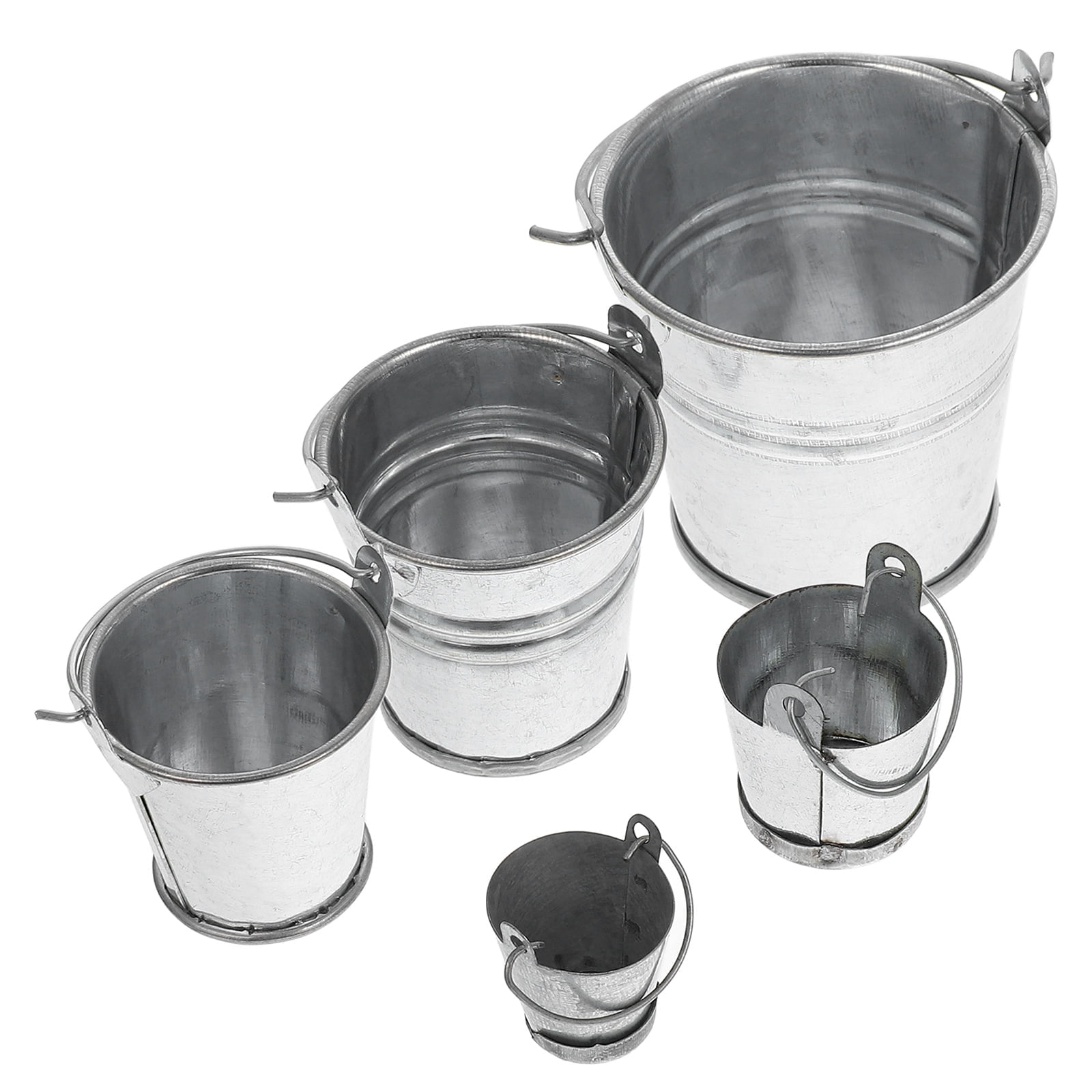 5 Pcs Small Metal Pails Photography Props Tin Buckets for Crafts, Party ...