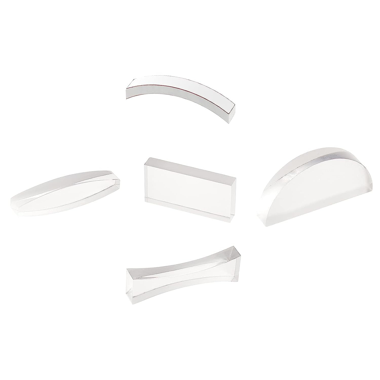 5 Pcs Physical Optical Experiment Set Acrylic Lens and Prism All Faces ...
