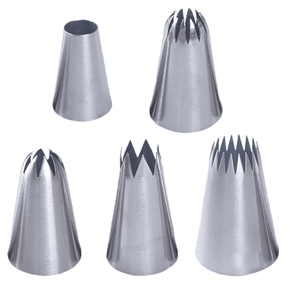 "5 Pcs Piping Tips, Premium Stainless Steel Large Icing Tips, Cake ...