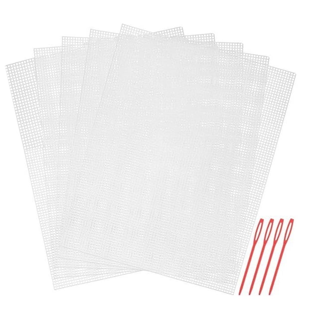 5 Pcs Plastic Canvas Needlepoint Canvas Mesh Canvas Sheets with Weaving ...