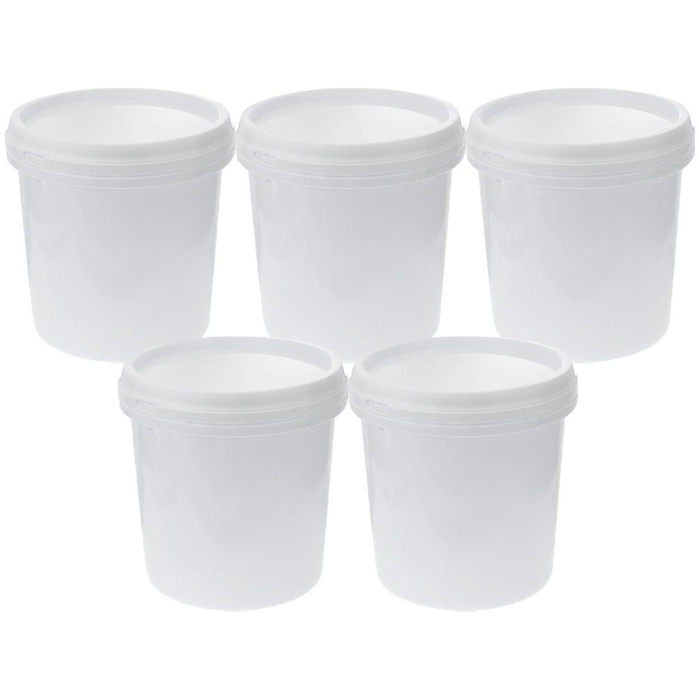 5 Pcs Plastic Empty Bucket Paint Buckets Portable Bath Pail Large Small ...