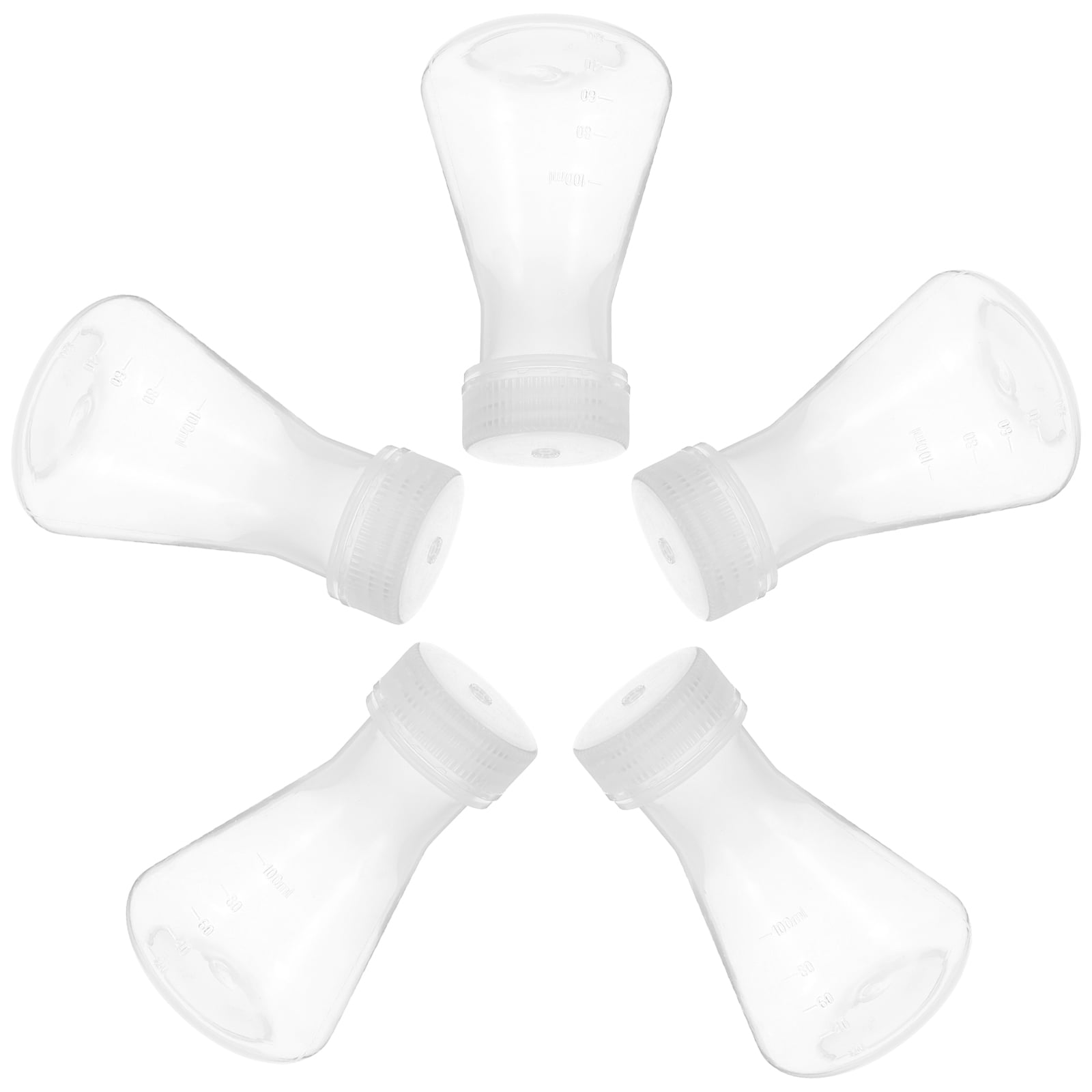 5 Pcs Plastic Lab Flask Transparent Bottle Conical Coupler Adapter ...