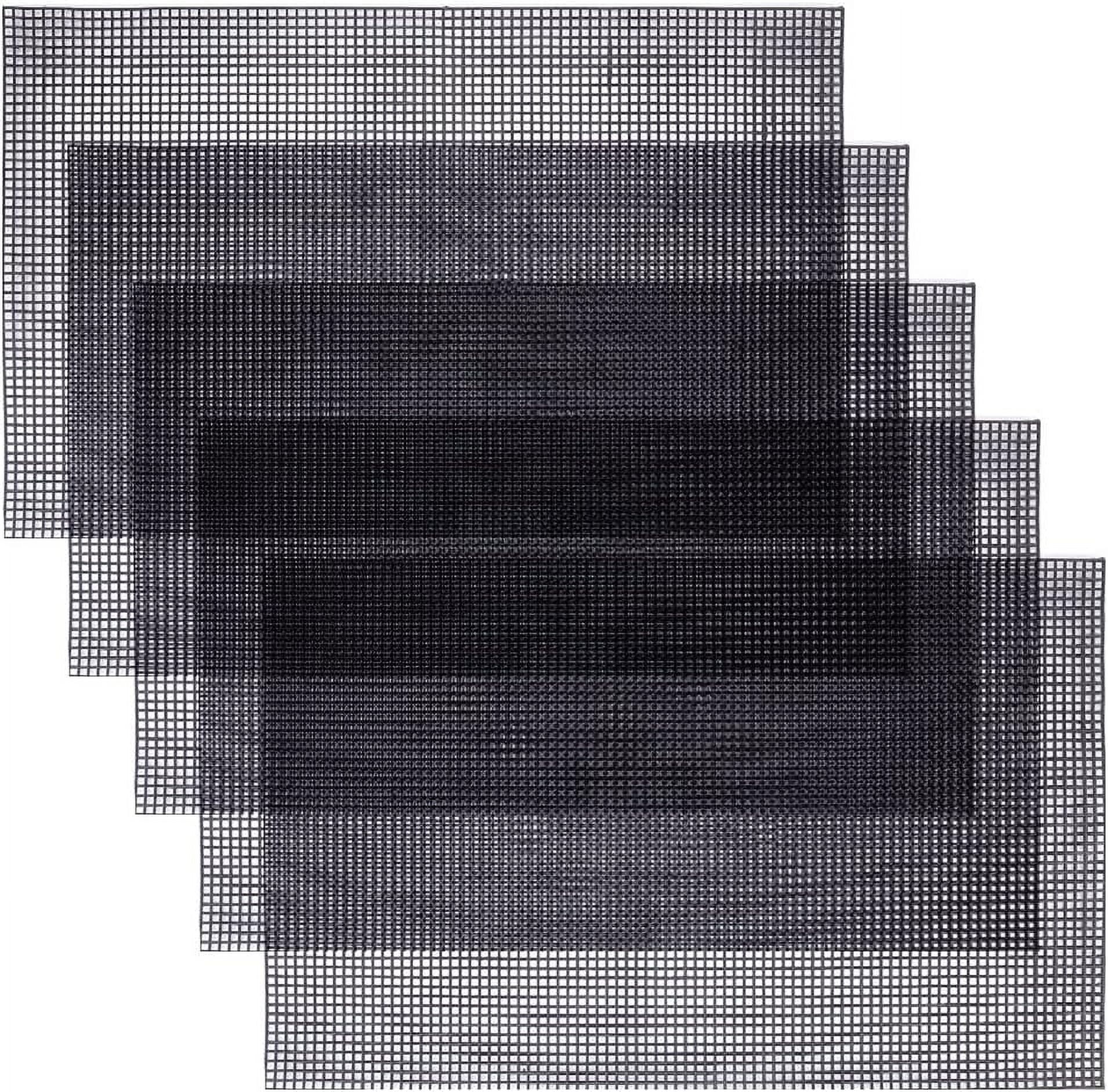 5 Pcs Plastic Mesh Canvas Sheet Black Plastic Net Cover Acrylic Yarn ...
