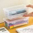 5 Pcs Plastic Pencil Box, Clear Small Storage Box with Lid Capacity ...