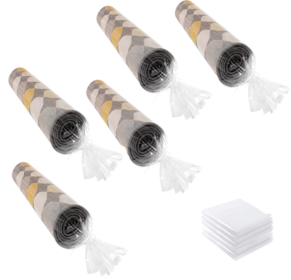 5 Pcs Plastic Rug Storage Bag, GIXUSIL Fits Rugs up to 6' x 9', 4.5 Mil ...