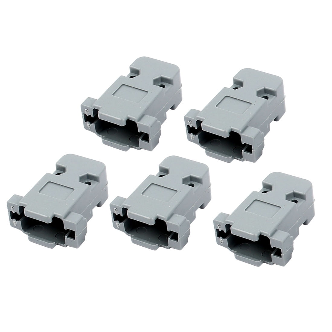5 Pcs Plastic Serial Port D-Sub DB9 Connector Kit Backshell Gray w ...