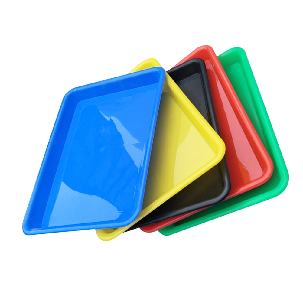 5 Pcs Plastic Square Plate Tray Toy Tray Brick Tray Rectangular Tray ...