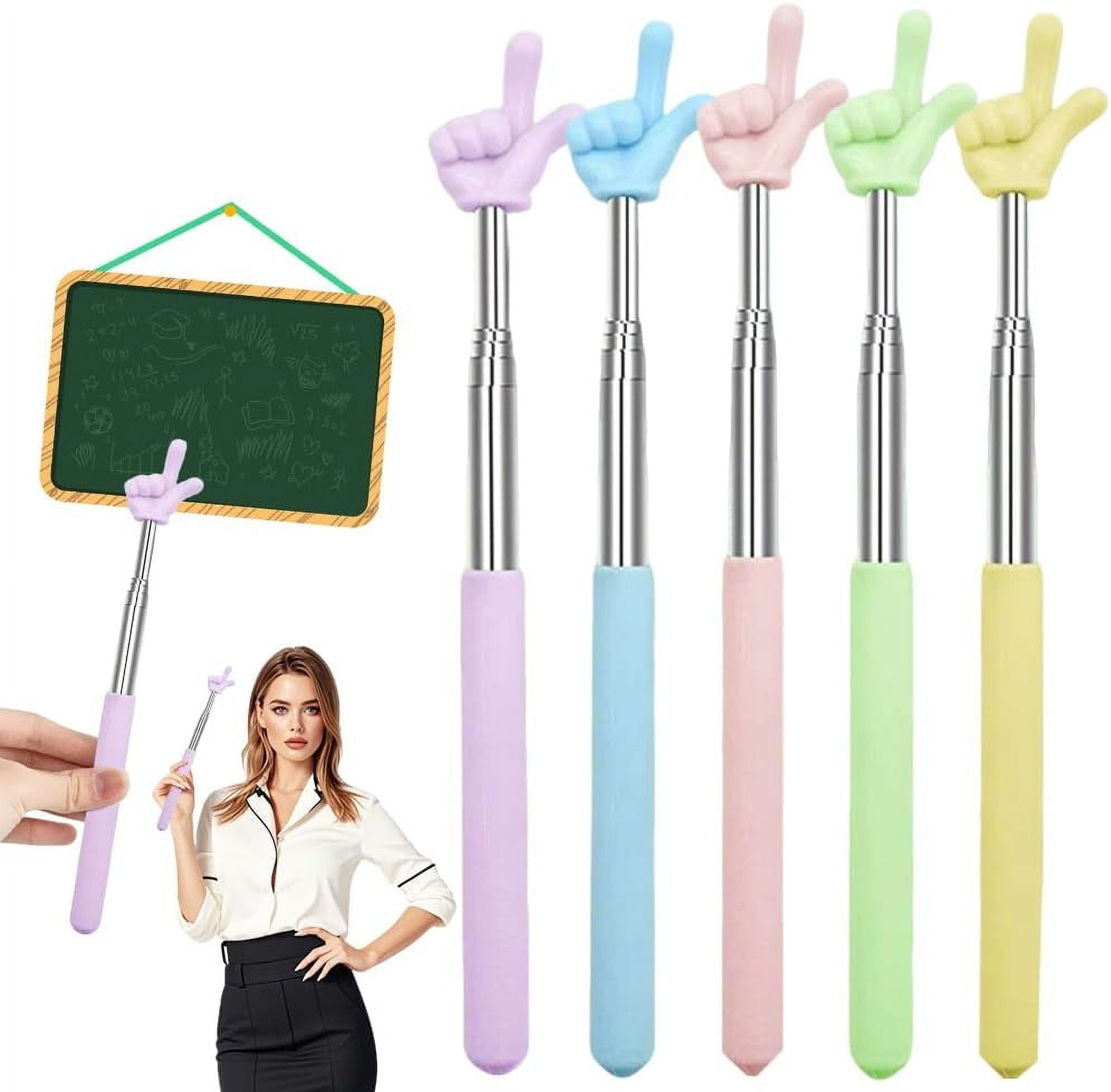 5 Pcs Pointer Finger, 2025 Upgraded Extendable Teacher Finger Pointer Stick for Classroom, Hand ...