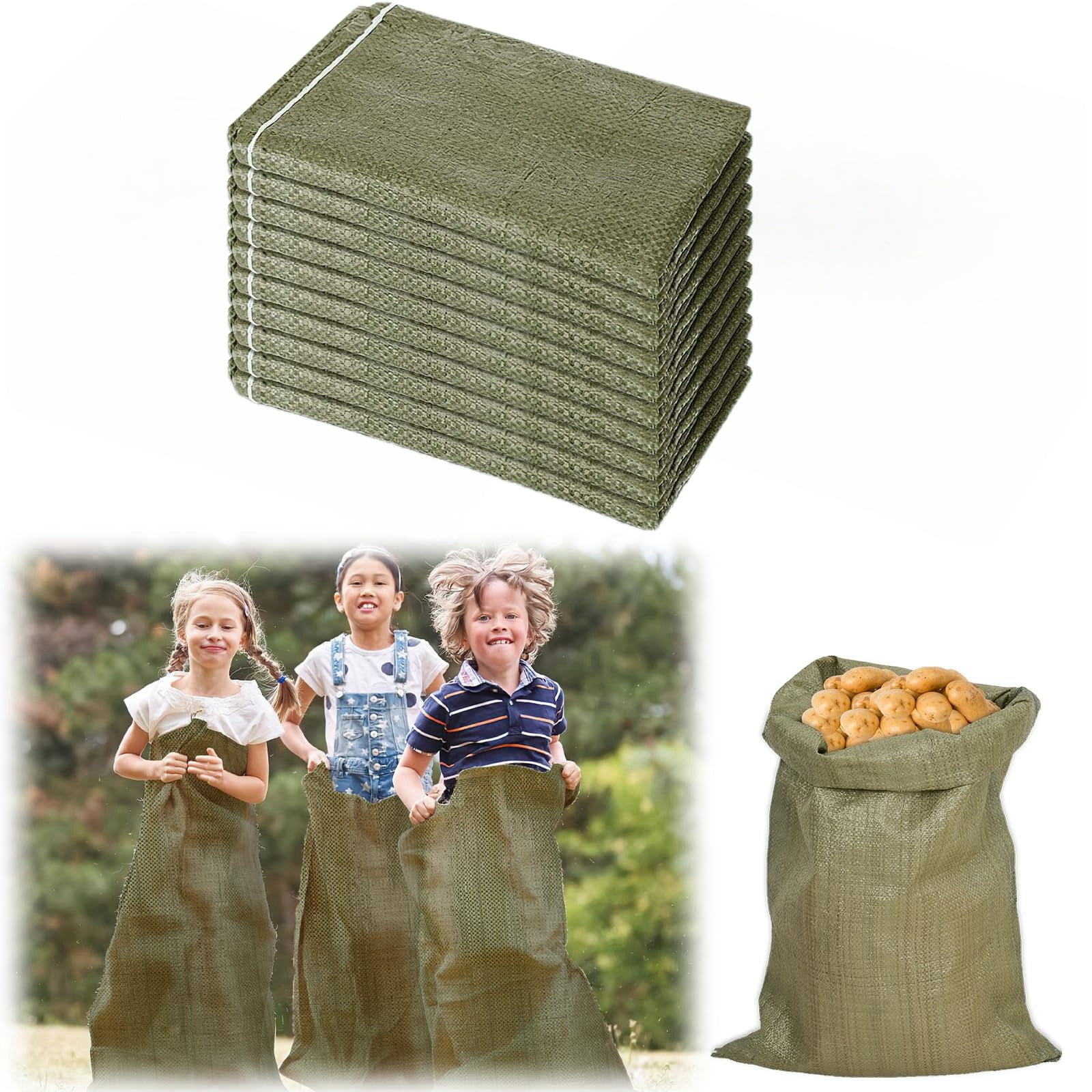 5 Pcs Potato Sack Race Bags, 24 x 40 inch Large Seed Sack for Adults ...