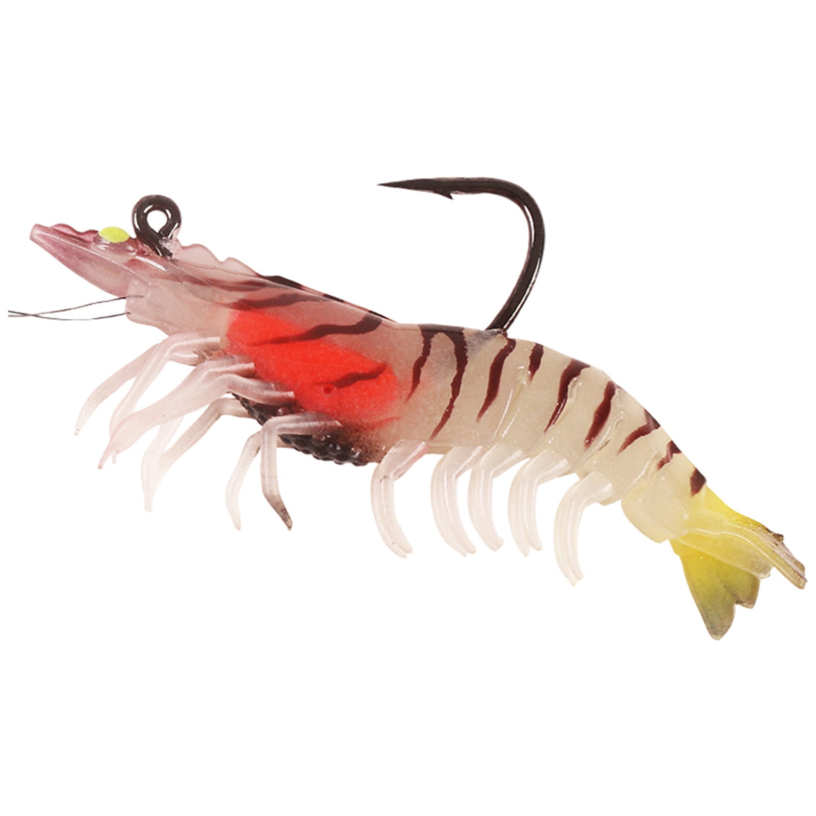 5 Pcs Pre-Rigged Soft Plastic Swimbait Fishing Shrimp Lures Lifelike Shrimp Crayfish Imitation ...