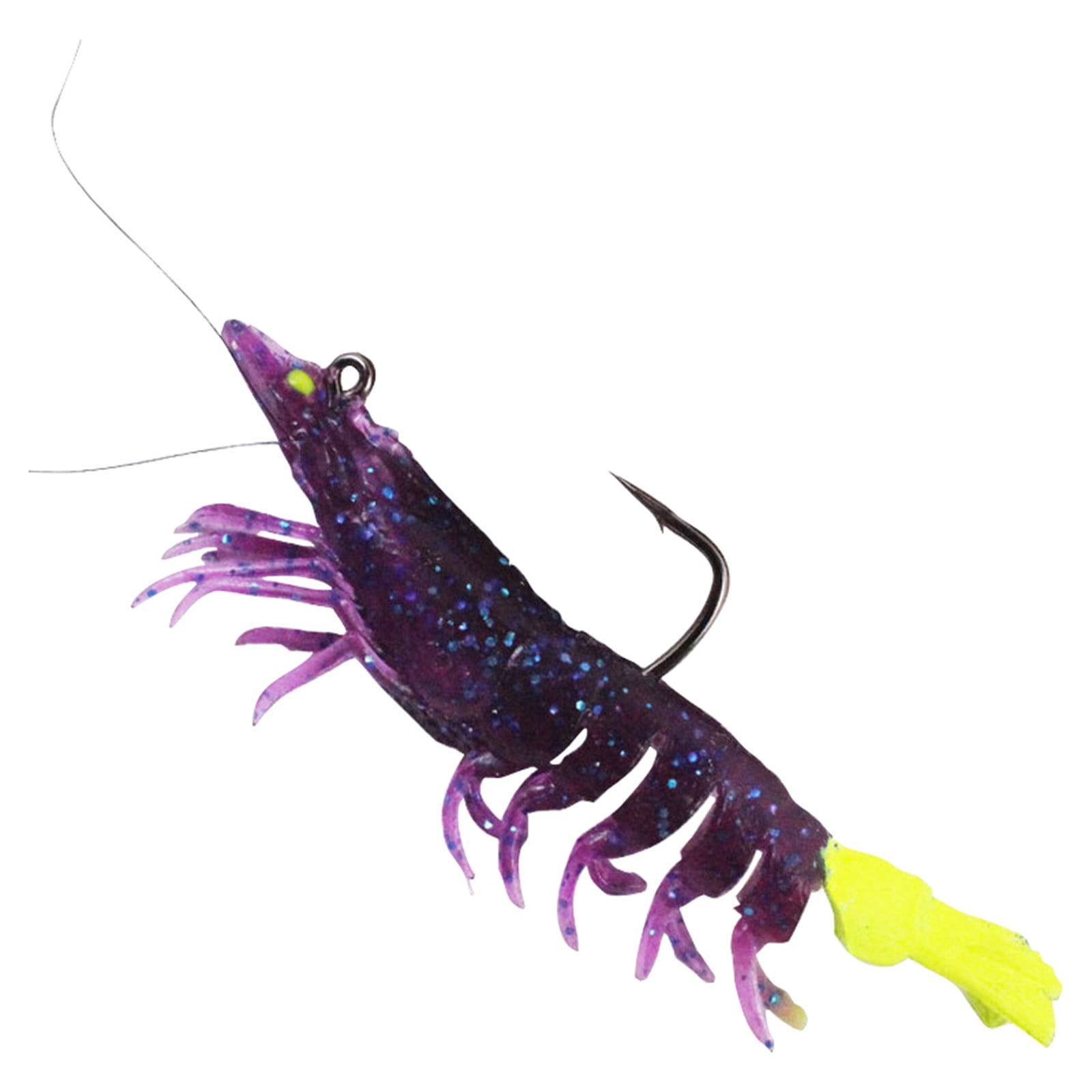 5 Pcs Pre-Rigged Soft Plastic Swimbait Fishing Shrimp Lures Lifelike ...