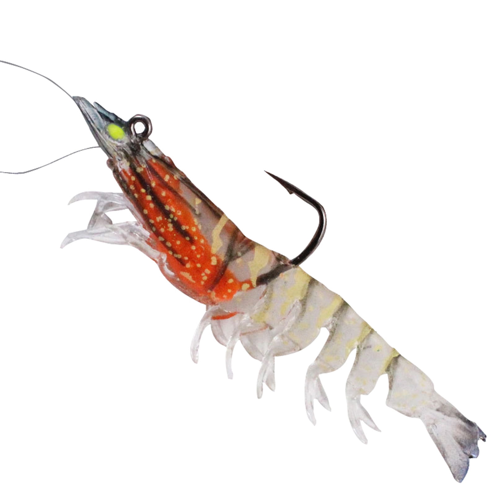 5 Pcs Pre-Rigged Soft Plastic Swimbait Fishing Shrimp Lures Lifelike ...