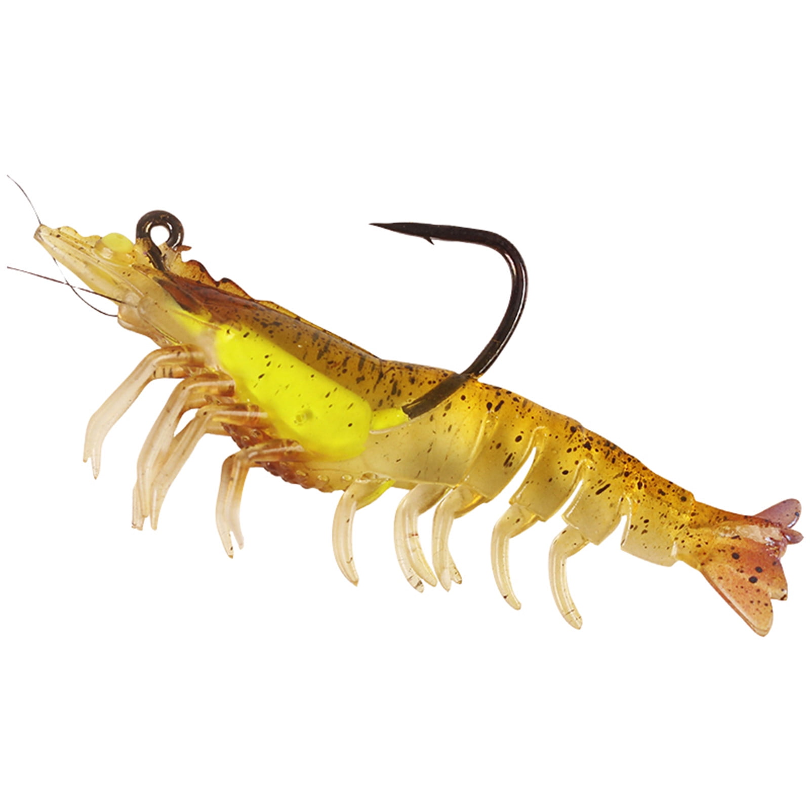 5 Pcs Pre-Rigged Soft Plastic Swimbait Fishing Shrimp Lures Lifelike Shrimp Crayfish Imitation ...