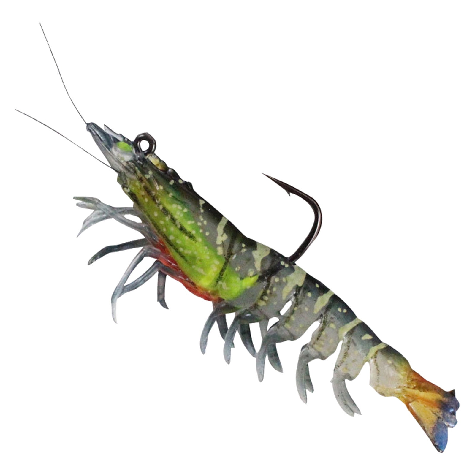 5 Pcs Pre-Rigged Soft Plastic Swimbait Fishing Shrimp Lures Lifelike ...