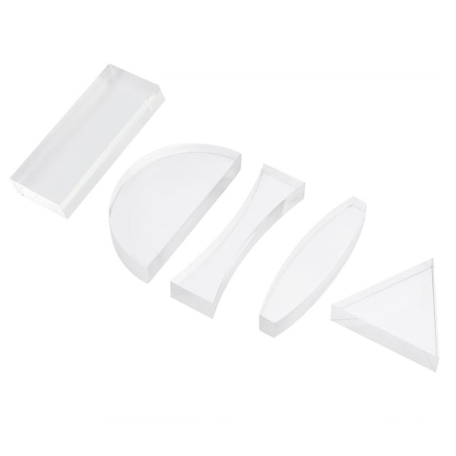 5 Pcs Prism Concave Lens Optical Lens Convex Lens Work 6.00X3.00X1.00CM ...