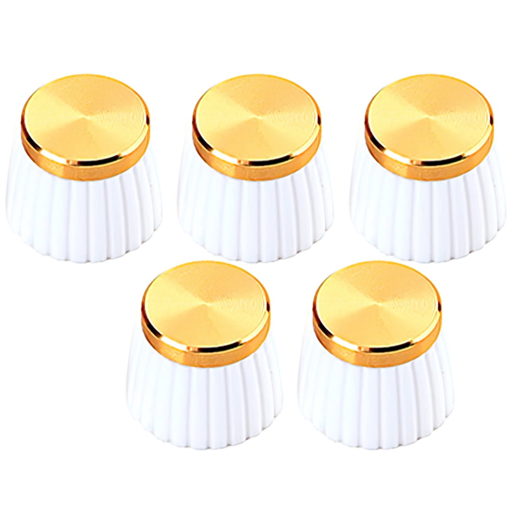 5 Pcs Professional Potentiometer Control Knobs Bass Dash Guitar Cable ...