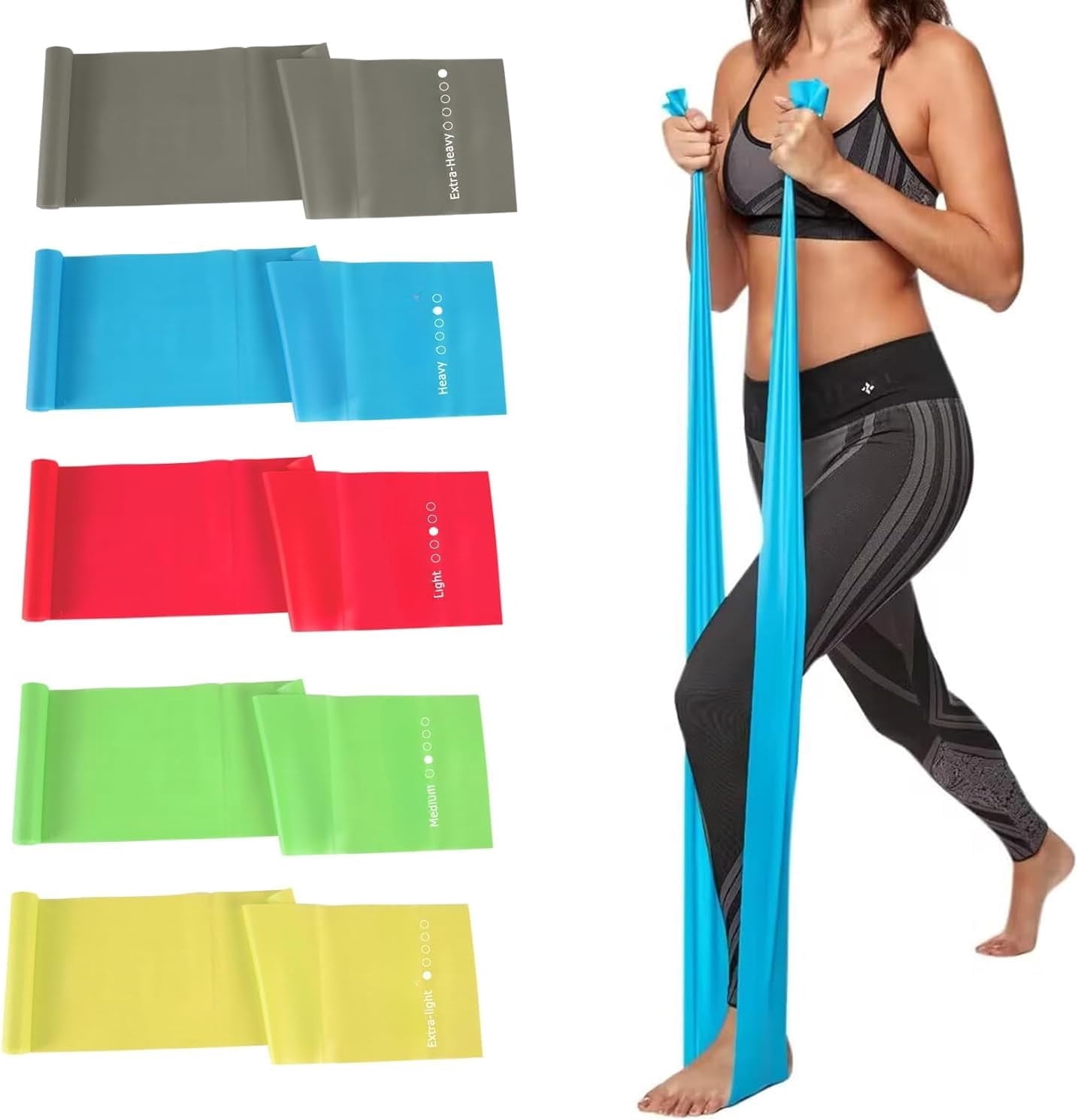 5 Pcs Professional Resistance Bands. Latex-Free, Elastic Band, Work Out ...