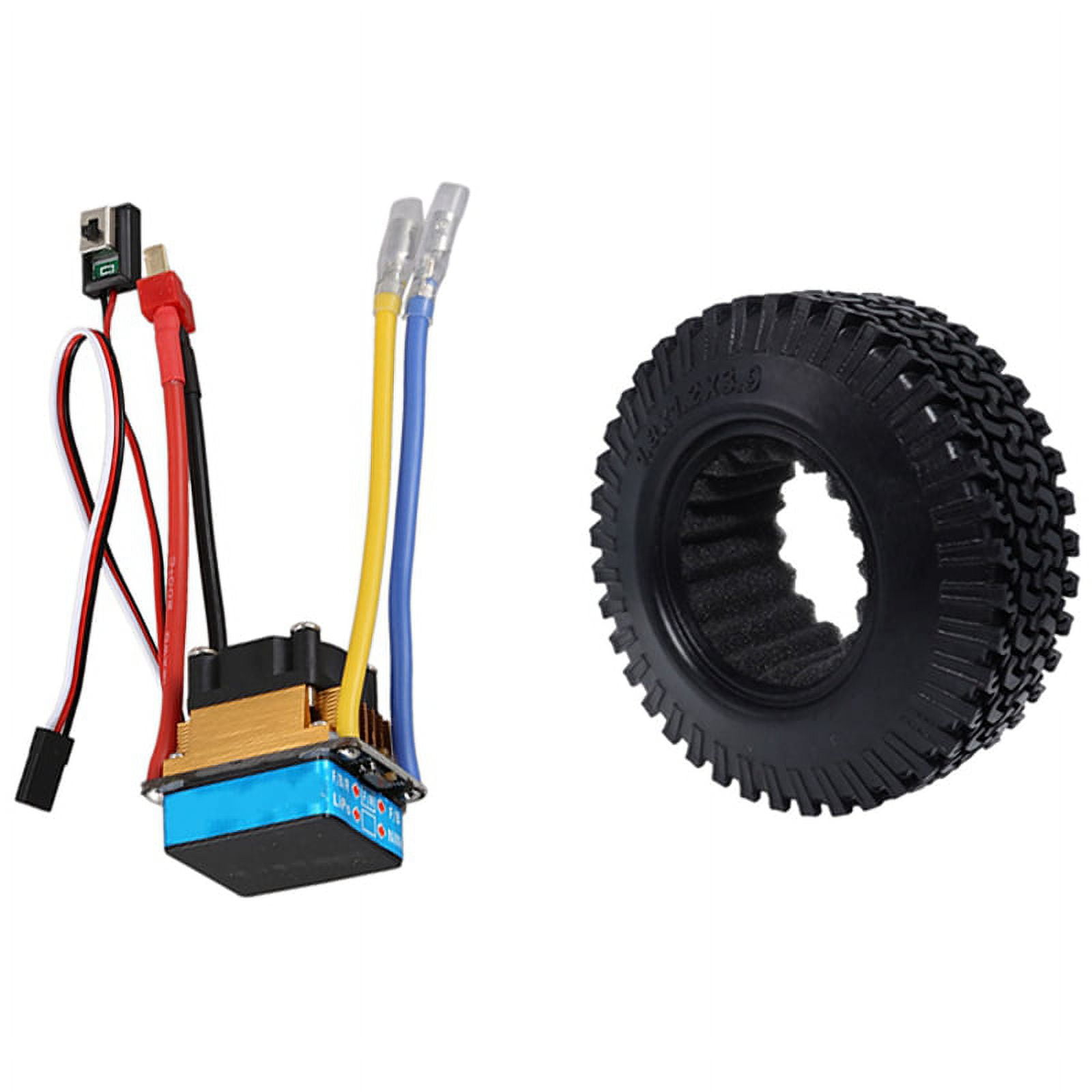 5 Pcs RC Car Part: 4 Pcs 1.9 Inch Tire 98mm Tyre & 1 Pcs 480A Brushed ...