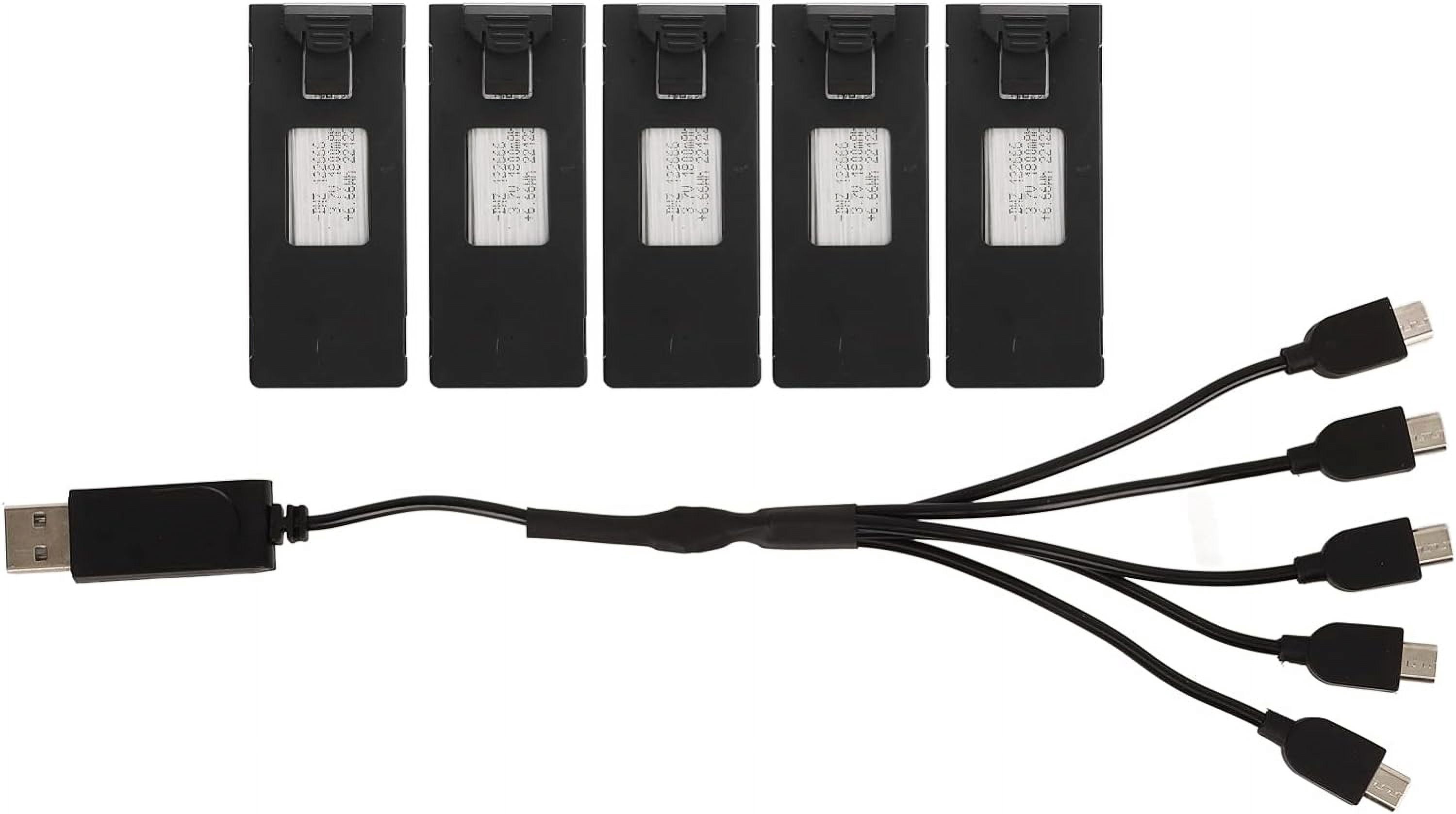 5 Pcs RC Drone Battery Replacement, 3.7V 1800mAh Li Ion Battery for E88 ...