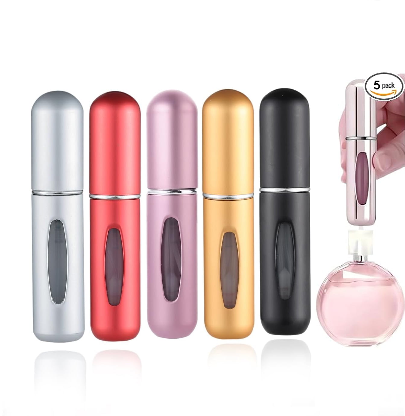 5 Pcs Random Color Perfume Travel Refillable, 5ml Travel Perfume Bottle ...
