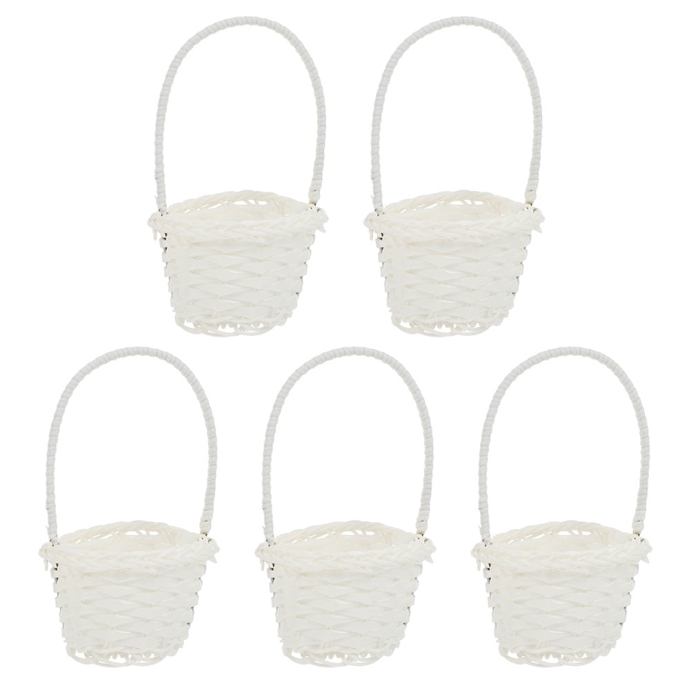 5 Pcs Small Basket for Flowers Rattan Multifunctional Storage Portable ...