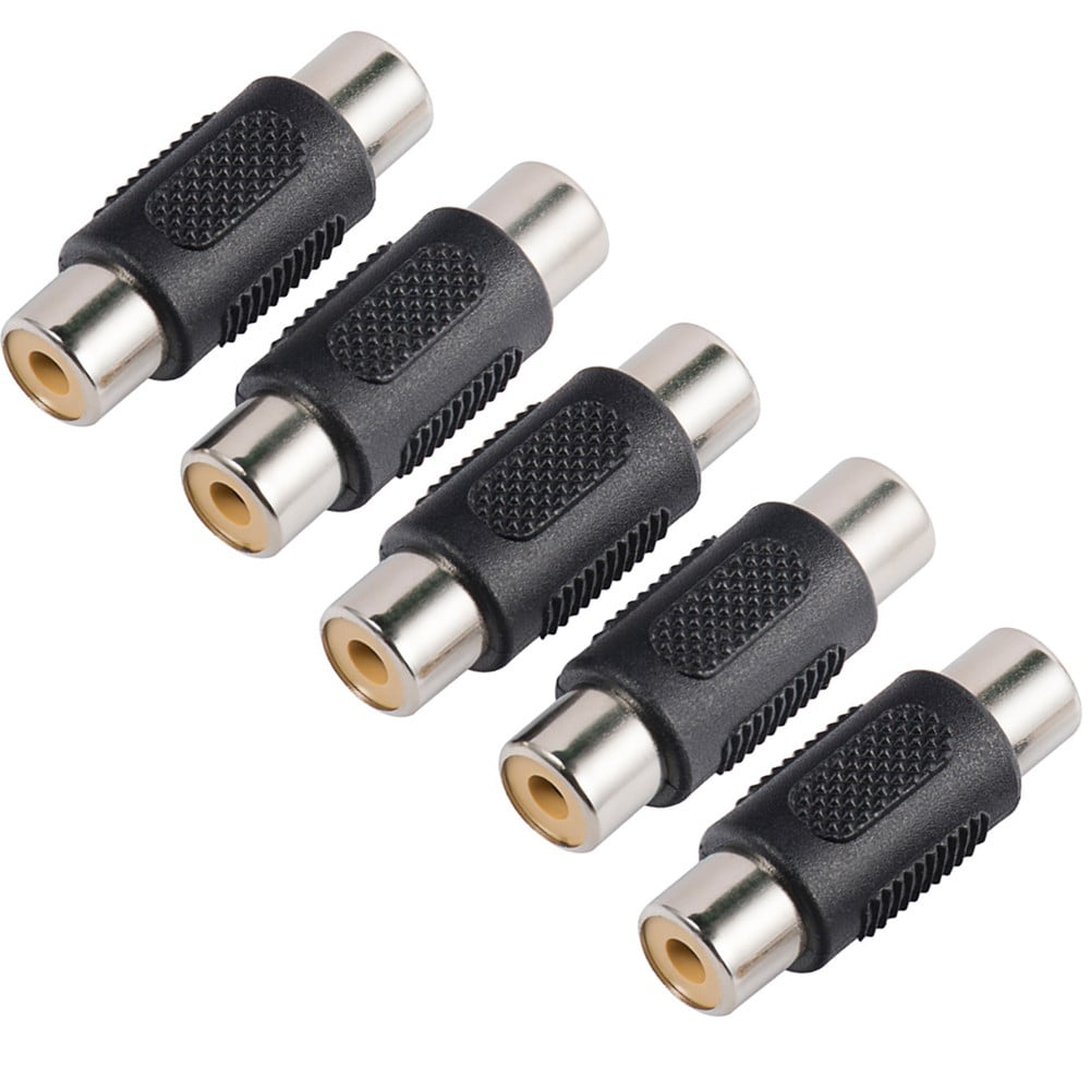 5 Pcs RCA Female to Female Audio Video Cable Coupler Jack Plug Adapter ...