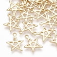 5 Pcs Real 18K Gold Plated Brass Star Charms Star Pendants Decoration ...