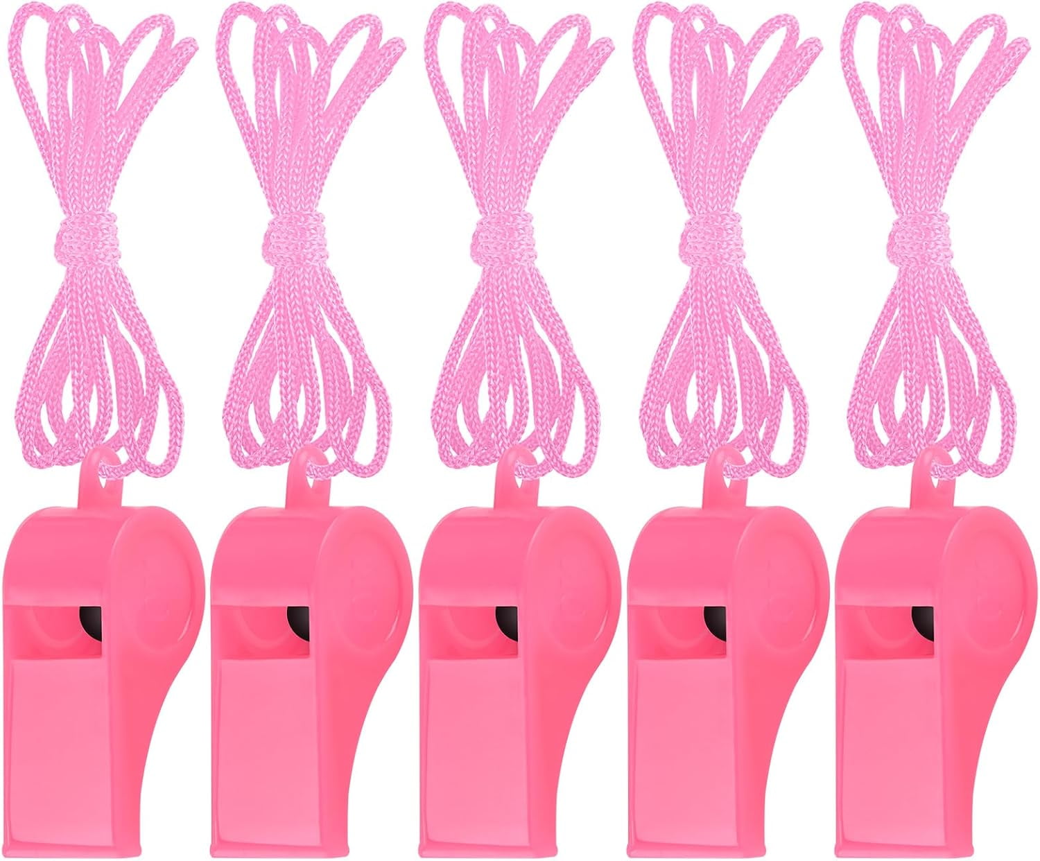 5 Pcs Referees Loud Plastic Emergency Whistle with Lanyard for Outdoor ...