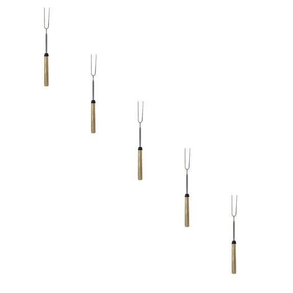 5 Pcs Retractable Barbecue Fork, Stainless Steel BBQ Hot Dog Fork 12 ...