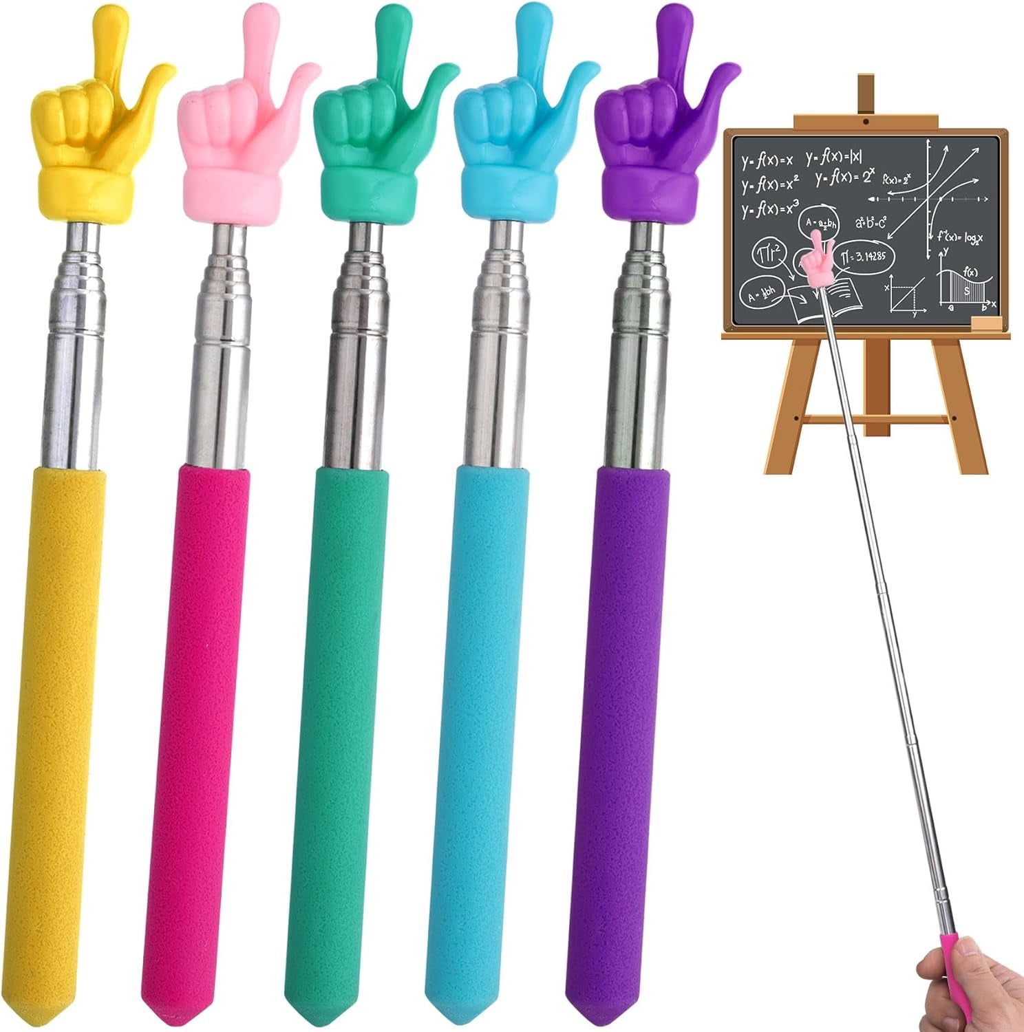 5 Pcs Retractable Teacher Pointer Sticks, Hand Pointer Stick, Student ...