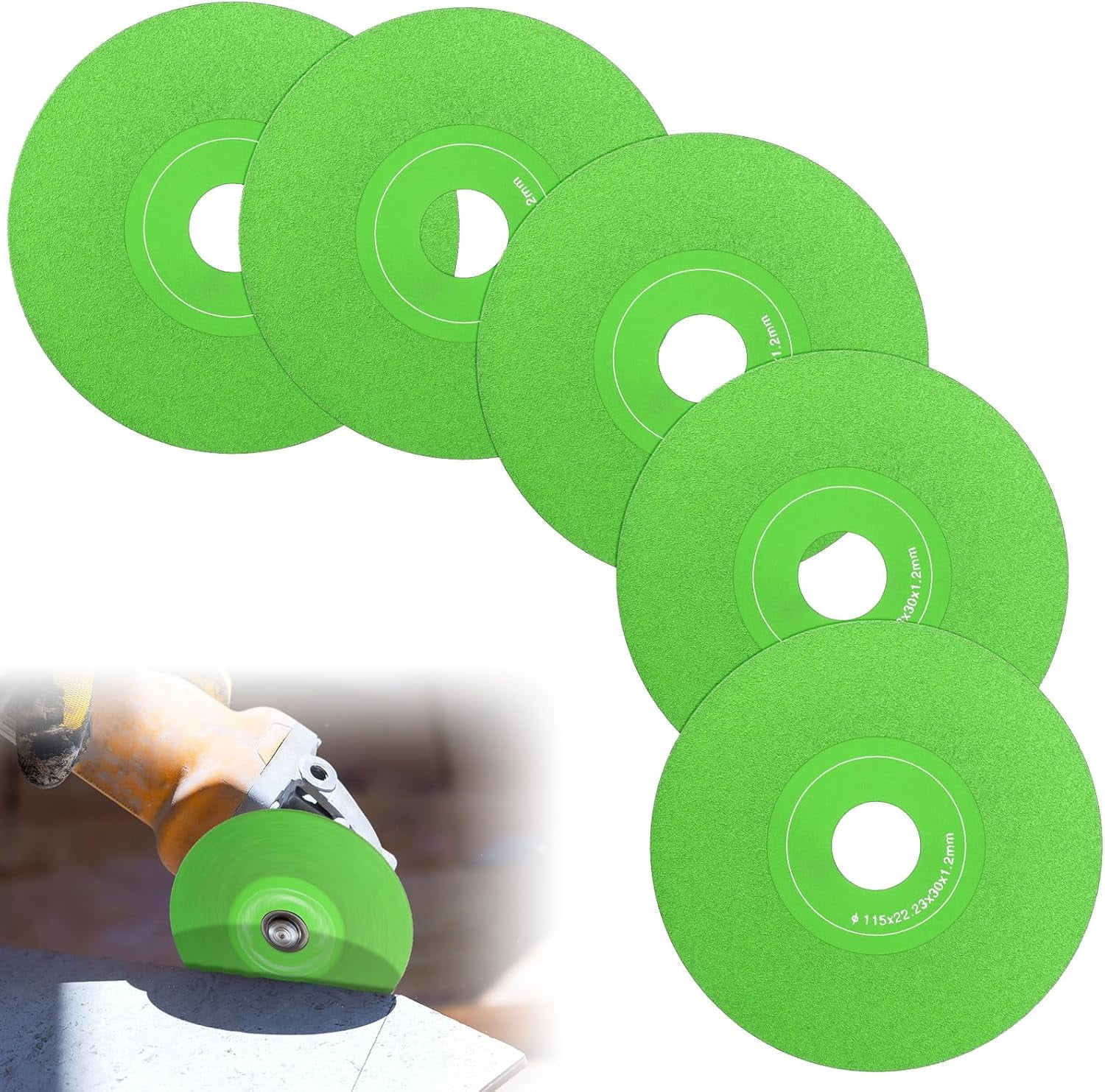 5 Pcs Rock Slab Grinding Disc, 4 Inch Glass Cutting Disc for Angle ...