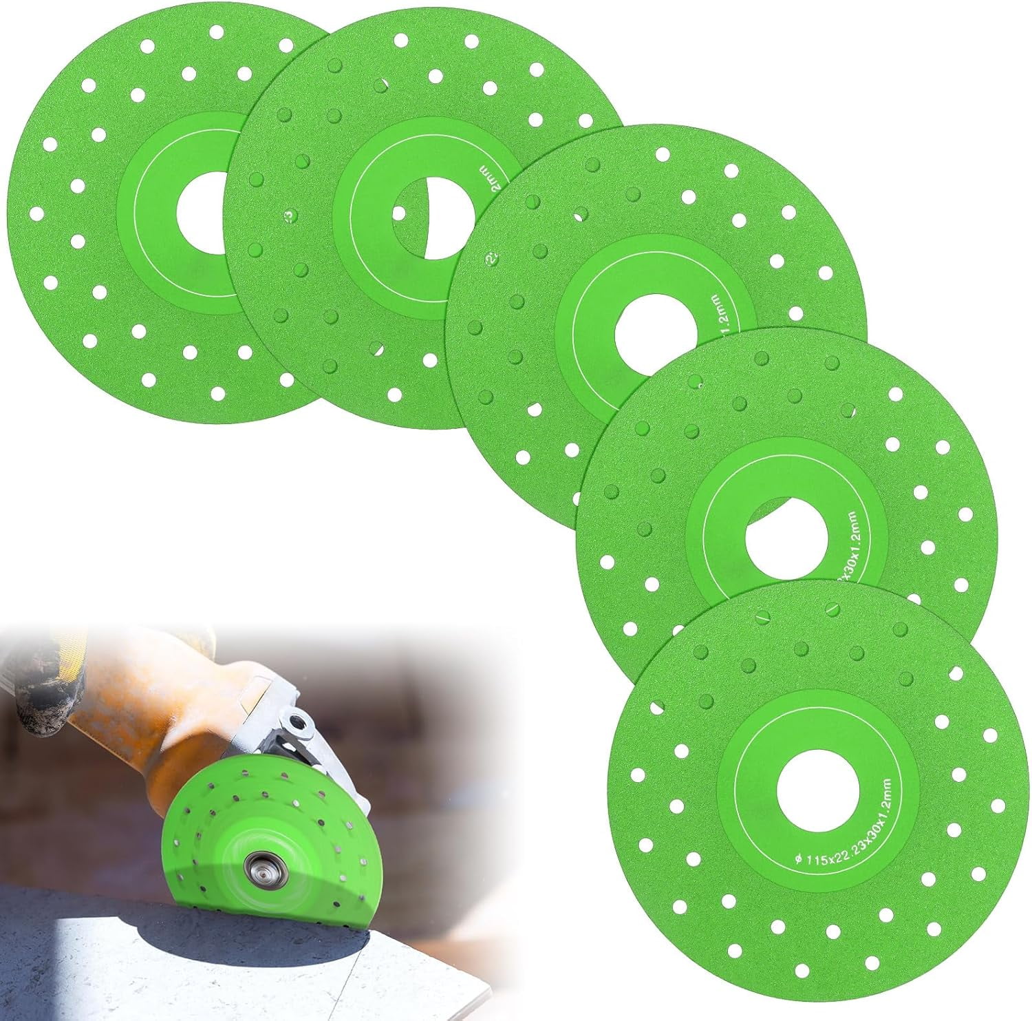 5 Pcs Rock Slab Grinding Disc, 4 Inch Glass Cutting Disc for Angle ...