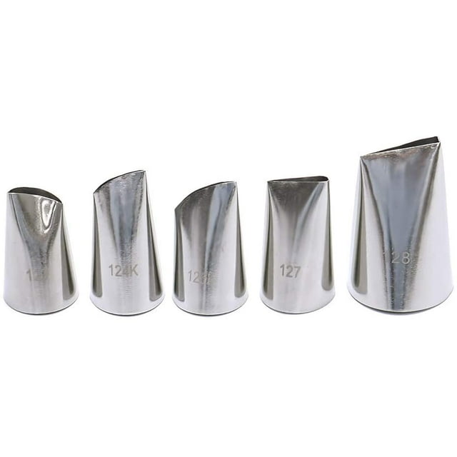 5 Pcs Rose Petal Metal Cream Tips Cake Decorating Tools Steel Icing ...