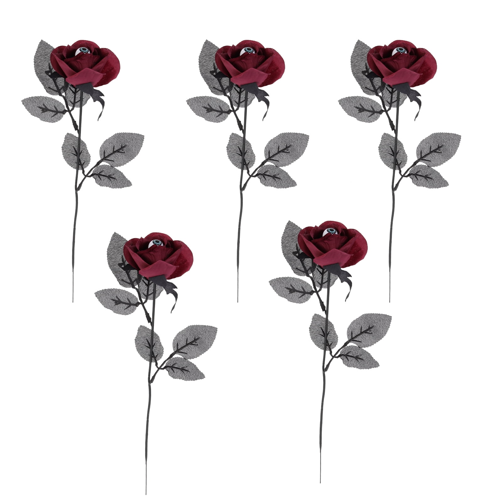 5 Pcs Roses with Eyes Peonies Halloween Flowers Inflatable Decoration ...