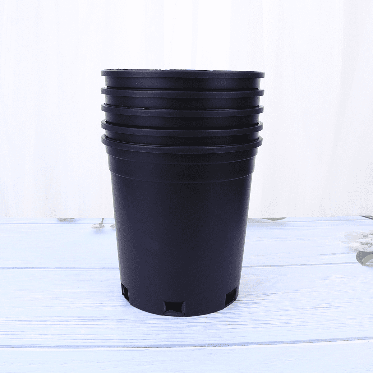 5 Pcs Round Bucket Thicken Plastic Flower Pots Tree Growing Bucket ...