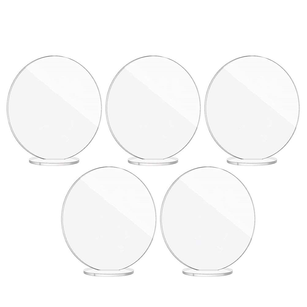 5 Pcs Round Dining Table Emblems Seating Place Cards Clear Name Signage ...
