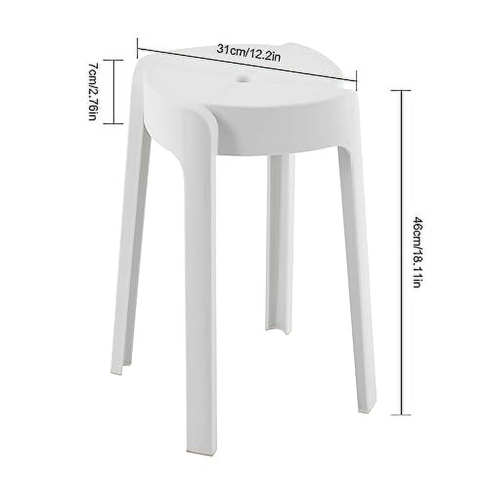 5 Pcs Round Plastic Stack Stools for Kids, 18 Inch Portable Stackable Chairs Backless Bar Stools ...