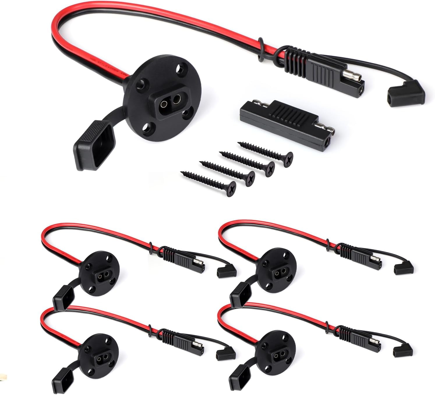 5 Pcs SAE Socket Sidewall Port - 1FT Wire Solar Panel Mount with SAE ...