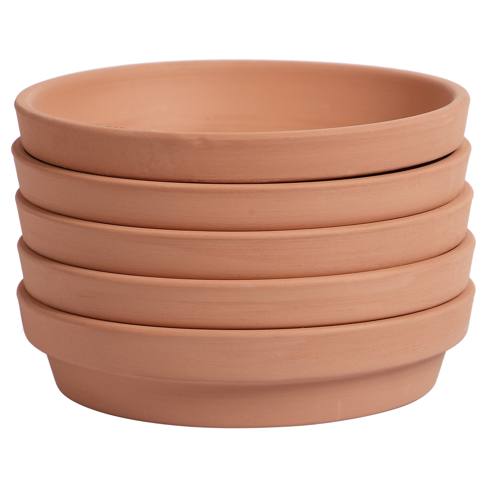 5pcs Pottery Plant Saucers for Use to Catch Water Brown Flower Pot ...