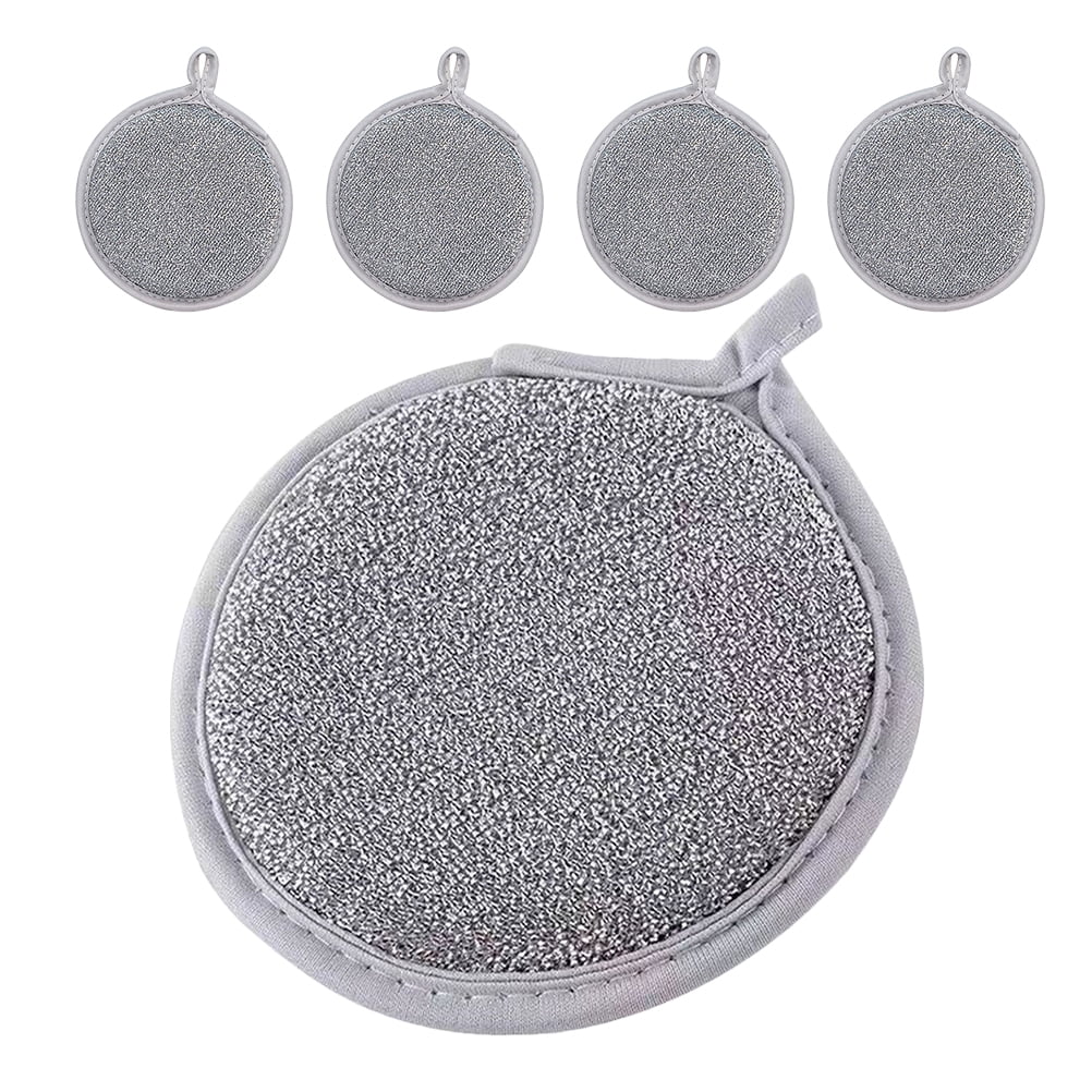 5 Pcs Scrubbing Pad Rag Compressed Sponges Bulk Cellulose Silver ...