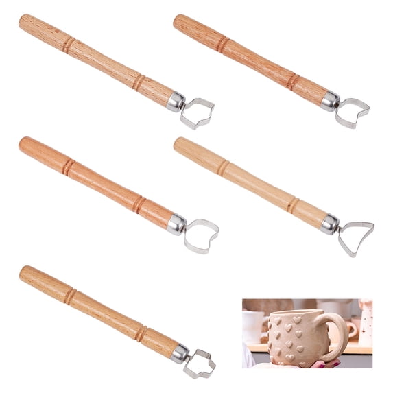 5 Pcs Sculpture Scraper Clay Extruder Tool Pottery Cup Handle Shape ...